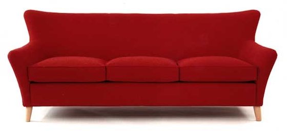 Red Color Hotel Room Sofa Apartment Fabric / Leather Simple Leisure Sofa supplier