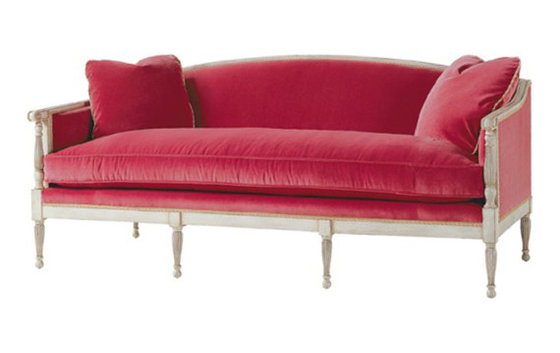 Red Color Hotel Room Sofa Apartment Fabric / Leather Simple Leisure Sofa supplier