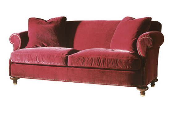 Red Color Hotel Room Sofa Apartment Fabric / Leather Simple Leisure Sofa supplier