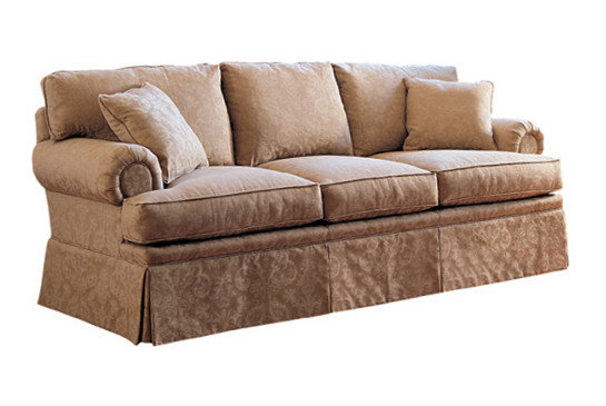Contemporary Khaki Color 3 Seater Fabric Sofa High Density Sponge Cushion For Hotel Lobby supplier