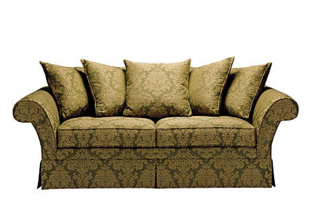 American Style Brown Leather Hotel Room Sofa Wood Frame With Seat Cushion Upholstered supplier