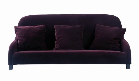 Velvet Fabric Purple Hotel Room Sofa Three Two Seat Single Sofa Set supplier