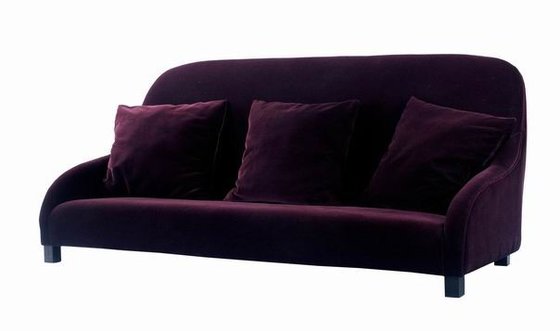 Velvet Fabric Purple Hotel Room Sofa Three Two Seat Single Sofa Set supplier