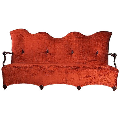 Nordic Leisure Wave Shape Two Seat Hotel Room Sofa Colorful  Fabric Wooden Frame supplier