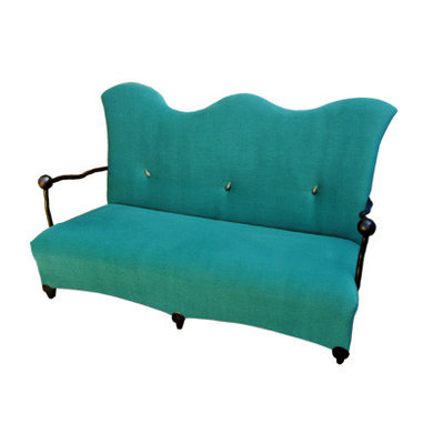 Nordic Leisure Wave Shape Two Seat Hotel Room Sofa Colorful  Fabric Wooden Frame supplier
