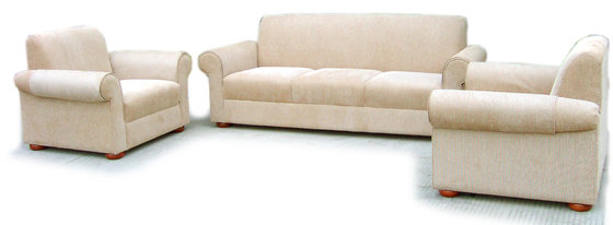 Modern Cream Sofa 3+1+1 Living Room Sofa Set / Solid Wood Frame Sofa supplier