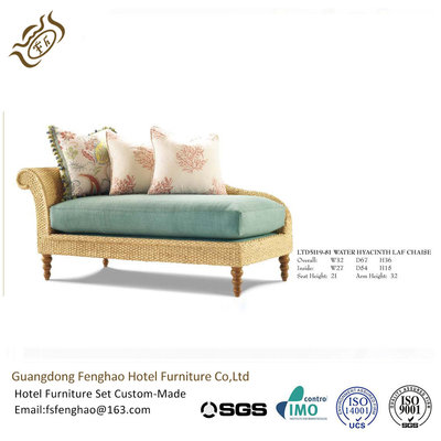 Leisure Rattan Frame Indoor Chaise Lounge Chair With Colorful Cushion supplier