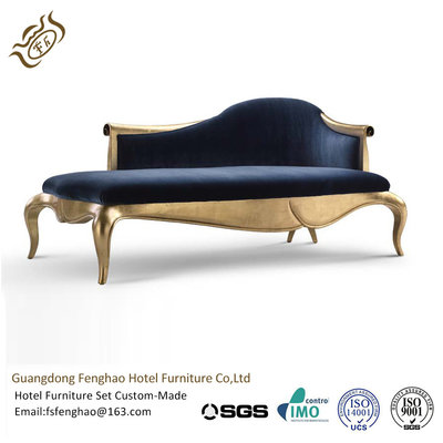 Luxury Gilding Upholstered Indoor Chaise Lounge Chair For KTV / Hotel Lobby supplier