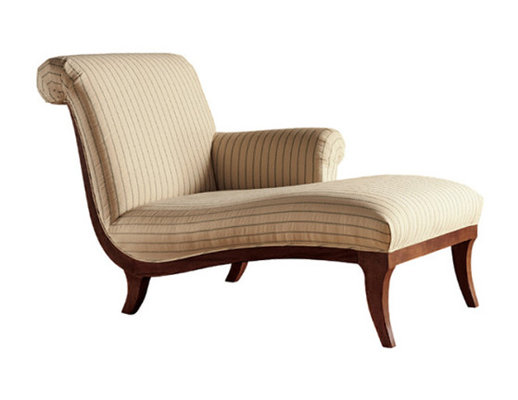 Fairshaped Fabric Stripe Indoor Chaise Lounge Chair / Comfortable Chaise Lounge supplier