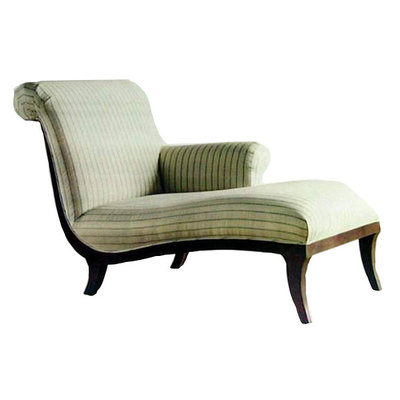 Fairshaped Fabric Stripe Indoor Chaise Lounge Chair / Comfortable Chaise Lounge supplier