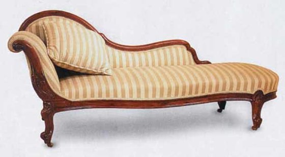 Antique Fabric Reclining Indoor Chaise Lounge Chair Wood Hand Carved supplier