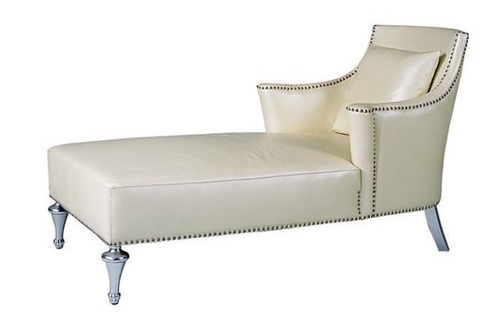 Modern Cream Leather Two Arm Chaise Lounge Stainless Steel For Hotel supplier