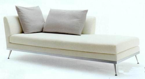 Modern Cream Leather Two Arm Chaise Lounge Stainless Steel For Hotel supplier