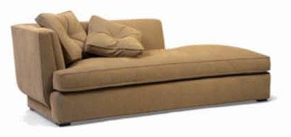 Khaki Color Living Room Chaise Lounge Sofa With Cushion / Wood Frame supplier