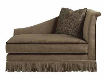 Khaki Color Living Room Chaise Lounge Sofa With Cushion / Wood Frame supplier