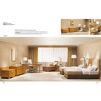 Unique Style Hotel Bedroom Furniture Mid - Century Ash Finished For Standard  Room supplier