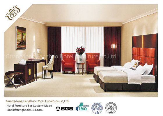 Commercial  Style Zebrano Veneer Finished Inn Black Wood Frame High End Bedroom Furniture supplier