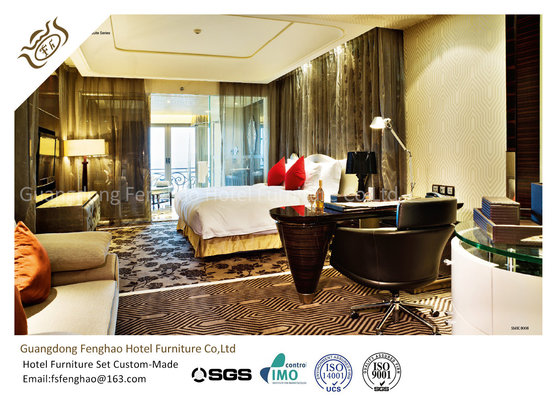 Luxury Bedroom Set King Size Commercial Hotel Furniture for Single / Double Room With Leather Chair supplier