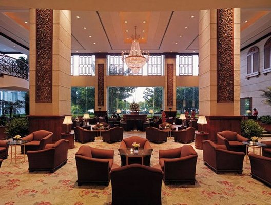 Solid Wood Sectional Lobby Seating Furniture With Fabric Coffee / Dining Table Sets supplier