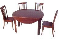 Modern  Cherry Veneer Restaurant Round Table With Chair Set , Dining Room Tables supplier
