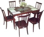 Mahogany Veneer Finished Hotel Dining Table / Hotel Restaurant Furniture supplier