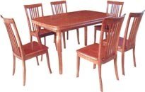 Custom Rectangle Restaurant Rubberwood Dining Table With Six Chair supplier