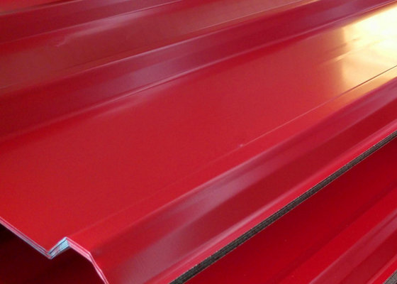 Z40 - Z275g Galvanised Sheet Roofing , Thick 0.6mm Powder Coated Corrugated Sheets