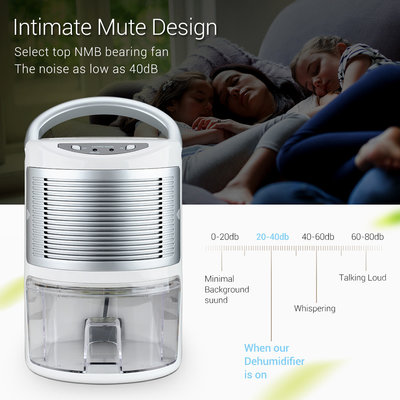 Safety Quietly Portable Small Room Dehumidifier 60W Lightweight