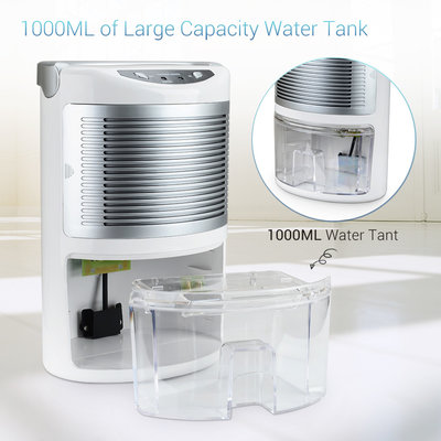 Portable Electric Dehumidifier / Energy Efficient Dehumidifier 1L Water Tank 60W