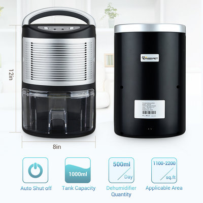 Home Portable Electric Dehumidifier 1L Water Tank 60W Black & White