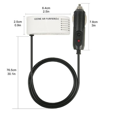 12V Mini Remove Odor Car Air Purifier Lightweight , Ozone Air Cleaner