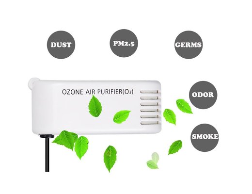 White Quiet Car Air Purifier / Auto Air Cleaner CE FCC ROHS  Certification