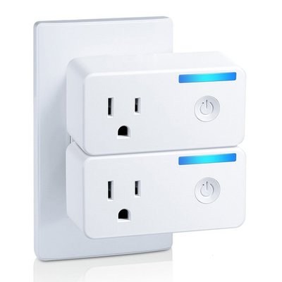 2 Pack White Wireless Wifi Plug / Energy Monitoring Wifi Electrical Outlet