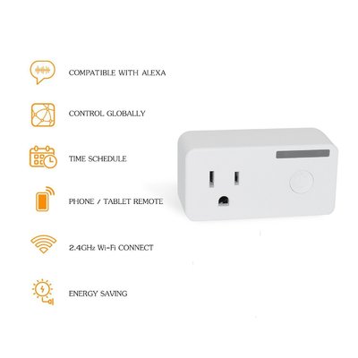 50Hz Mini Wifi Smart Plug Compatible With Alexa Google Home , IFTTT