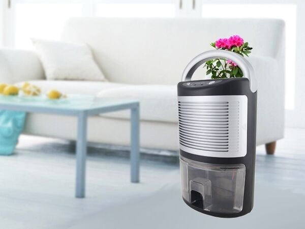 1000ml Water Tank Portable Electric Dehumidifier Retractable Handle Removable Front Grill