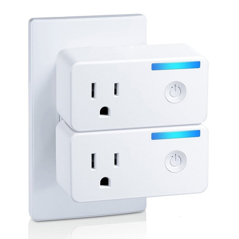 2 Pack White Wireless Wifi Plug / Energy Monitoring Wifi Electrical Outlet