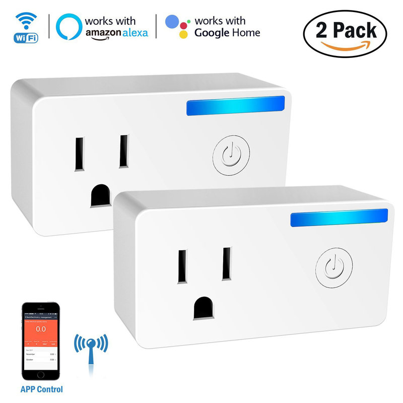 2.4GHz Set Of 2 Wireless Smart Plug No Hub Required To Manage Your Home