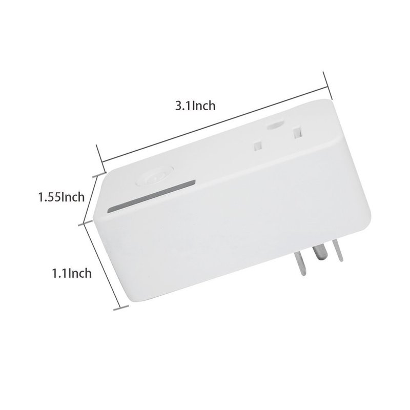 2.4Hz 16A Mini Wireless Wifi Smart Plug with Energy Monitoring and Timing Function