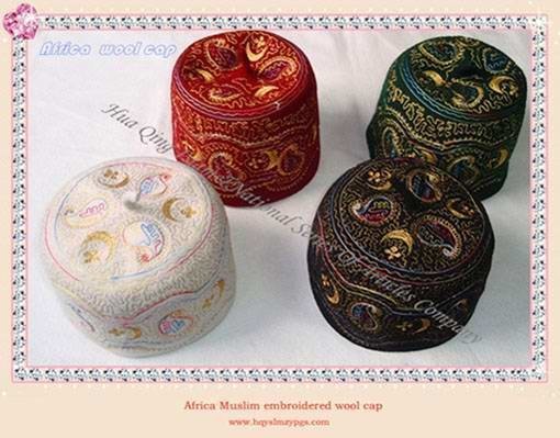 Africa Muslim embroidered wool cap / Muslim embroidered wool cap / Muslim  wool cap / Africa wool cap