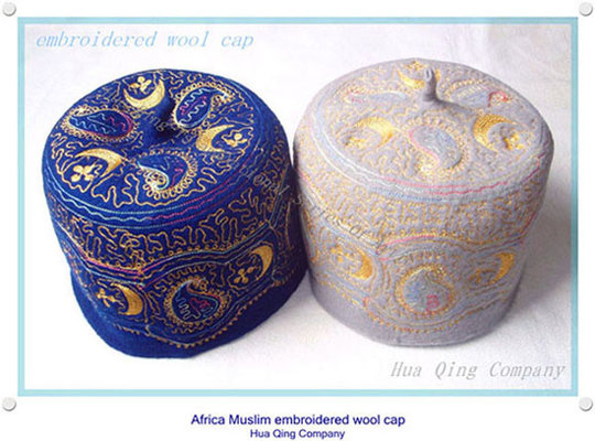 Africa Muslim embroidered wool cap / Muslim embroidered wool cap / Muslim  wool cap / Africa wool cap