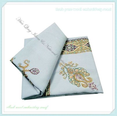 Arab pure wool embroidery scarf / Arab  wool embroidery scarf / Arab embroidery scarf /  Arab scarf