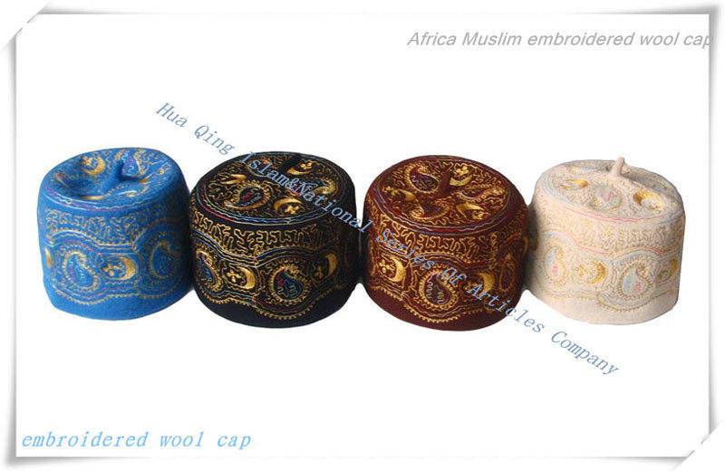 Africa Muslim embroidered wool cap  /  West Africa Muslim embroidered wool cap  /  Muslim wool cap / Size:53#---58#