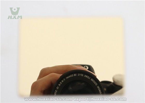 Building Anti Fingerprint 0.3MM ASTM 304 SS Gold Mirror Sheet