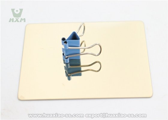 Building Anti Fingerprint 0.3MM ASTM 304 SS Gold Mirror Sheet