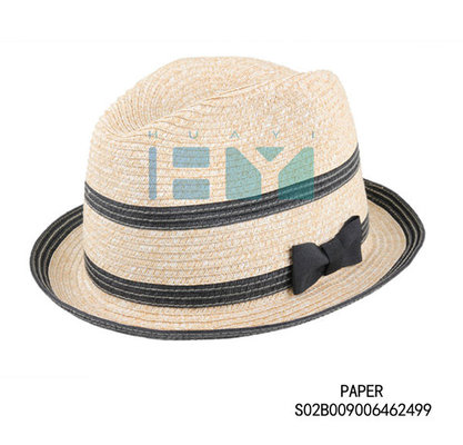 Panama unisex simple design paper braid straw hat with adjustable inner laces