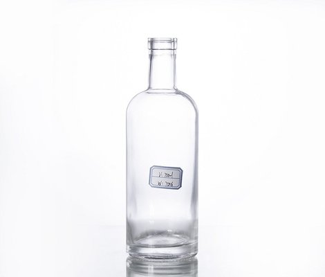 750ML corked glass gin bottle