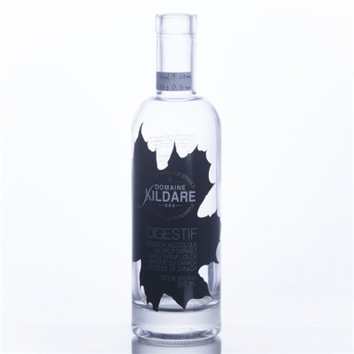 750ML Classic Frost and Screen Painting Glass Vodka Bottle glass wine packaging