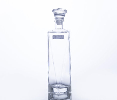 750ML Unique Shape Glass Wine Bottle With Bar Top Cap glas flask liquor bottle