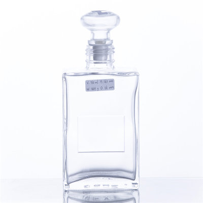 750ML Unique Shape Glass Wine Bottle With Bar Top Cap glas flask liquor bottle