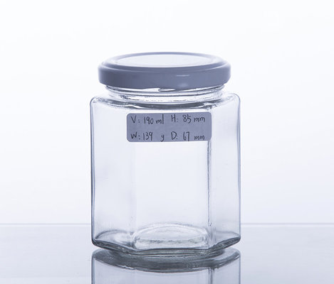 200ML Gourmet Hex Honey Jar With TW Finish transparent glass sauce jar candy packaging